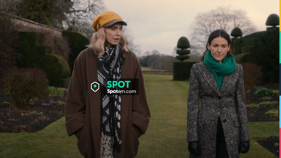 H&m Felt­ed Wool Coat worn by Caroline Burkett (Hattie Morahan) as seen ...