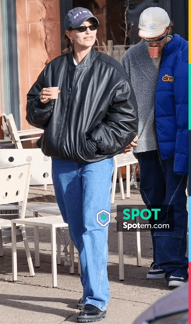 Saks Potts Salma Jeans worn by Hailey Bieber in Aspen on December 19 ...