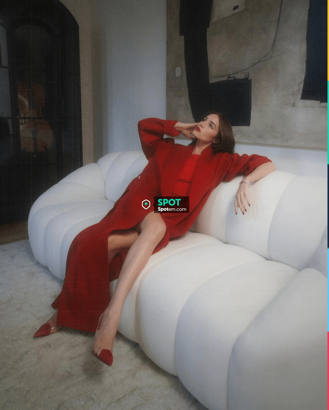 By Malene Birger Trullem Wool Coat in Jester Red worn by Olivia Culpo ...