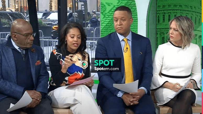 Ted Baker Payzlee Woven Front Sweater worn by Sheinelle Jones as seen ...