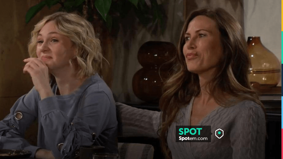 Paloma Wool Valeria Crisscross Cable Knit Sweater worn by Heather Stevens (Vail Bloom) as seen ...