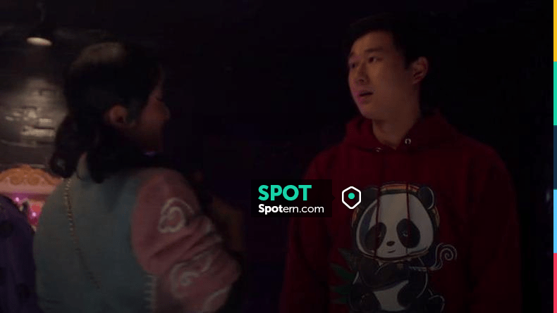 Marijuana Smoking Panda Hoodie in red worn by Bruce Sun (Sam Song Li ...