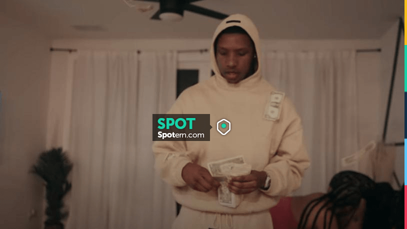 Fear of God Gold Beige Heather High-Neck Hoodie worn by Rob49 in ...