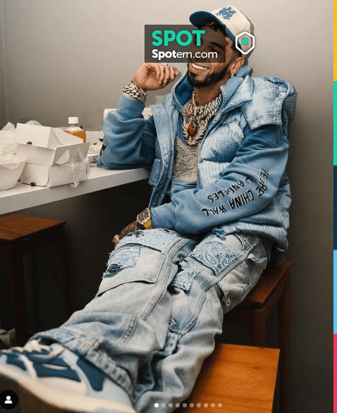 Amiri Cream & Light Blue-MA Hat worn by Amiri on the Instagram account ...