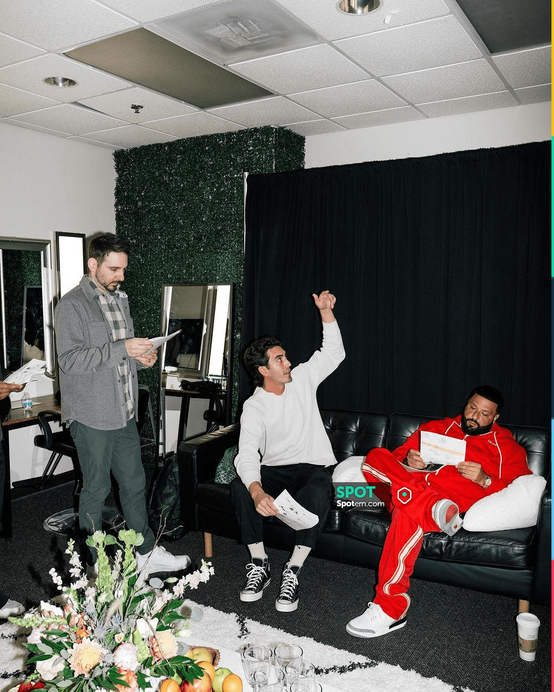 Celine Red & White-Stripe Trackpants worn by DJ Khaled on the Instagram ...