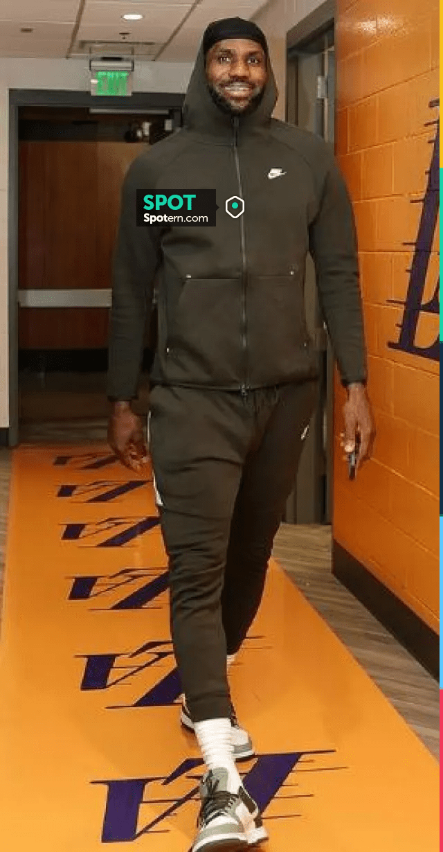 Nike Sequoia Olive Green Zip Fleece Hoodie worn by LeBron James on the ...