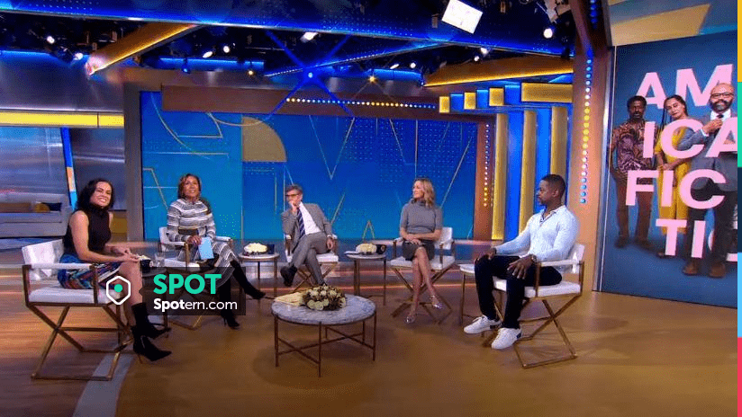 Milly Mirage Stripe Mitered Skirt worn by Linsey Davis as seen in Good ...