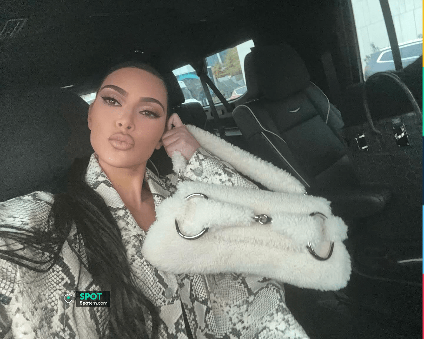 1017 Alyx 9Sm Cage Leather Jacket worn by Kim Kardashian West on her ...