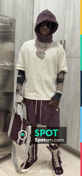 Rick Owens Purple Fur Square Tote Bag worn by Real Boston Richey on the ...