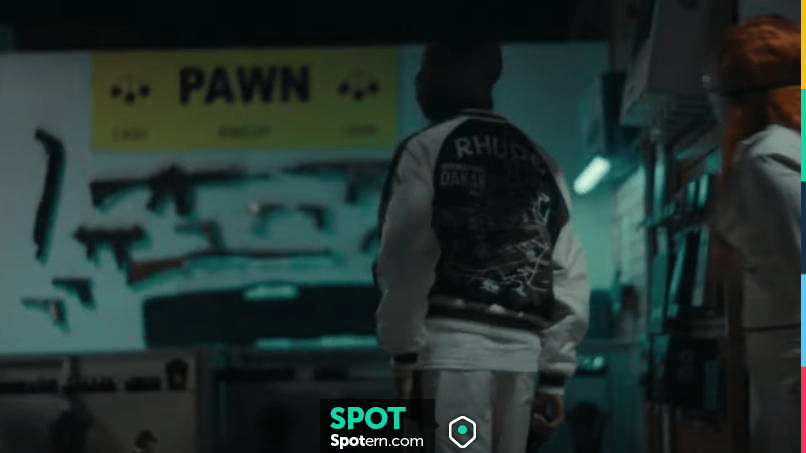 Rhude White & Brown Satin Palm Shorts worn by Key Glock in Key Glock ...