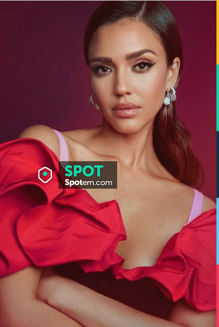 Alexander McQueen Alexander McQueen Hybrid Ruffled Off-Shoulder Pencil worn by Jessica Alba at ...