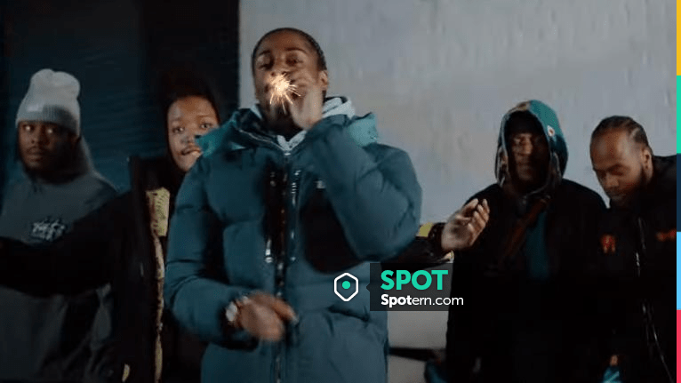 Take Risks & Prosper Navy & Turquoise-Hood Puffer Jack­et worn by Russ ...