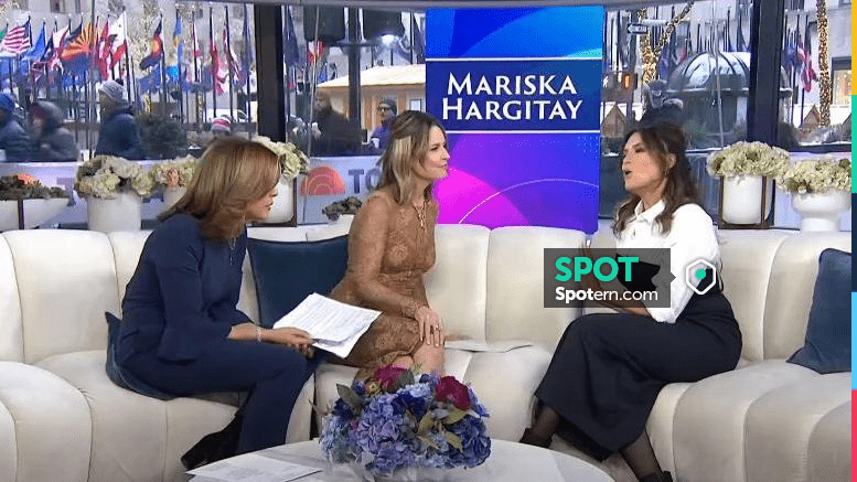 Anna Quan Austen Long-Sleeve Fitted Maxi Dress worn by Mariska Hargitay ...