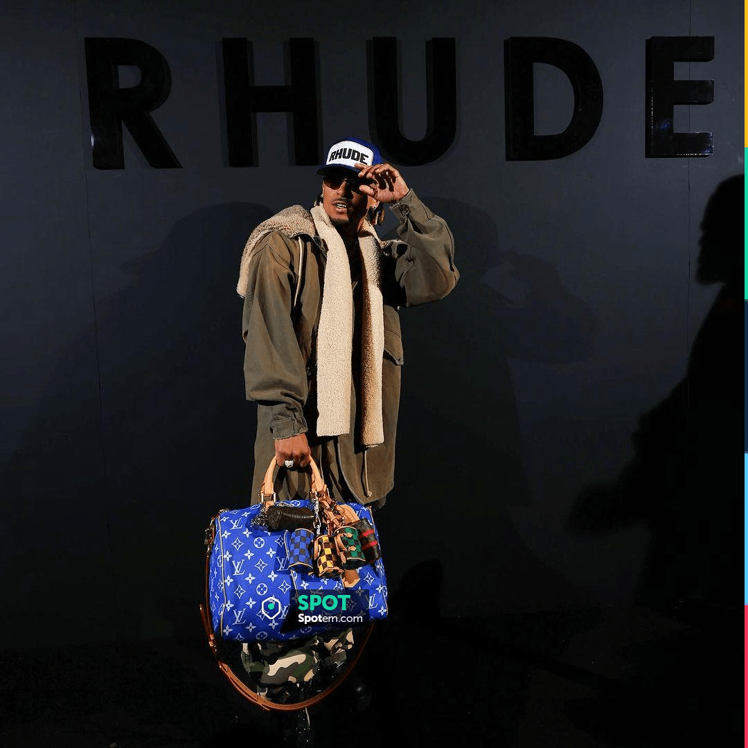 Louis Vuitton Royal Blue Monogram 'Speedy 40' Bag worn by Ozuna on the ...