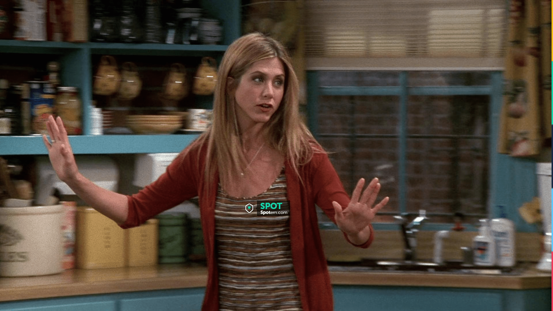 Missoni Brown Striped Dress worn by Rachel Green (Jennifer Aniston) as ...