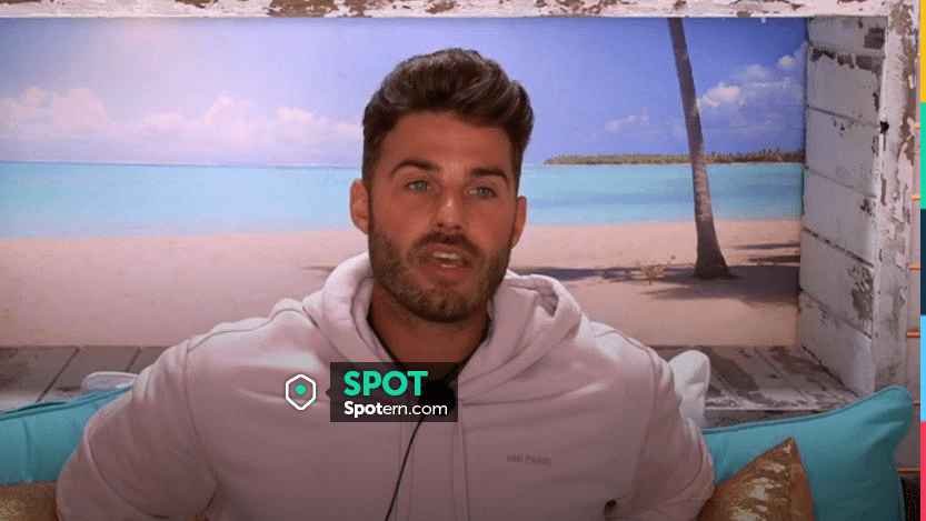 AMI Logo Embroidered Drawstring Hoodie worn by Josh Ritchie as seen in ...