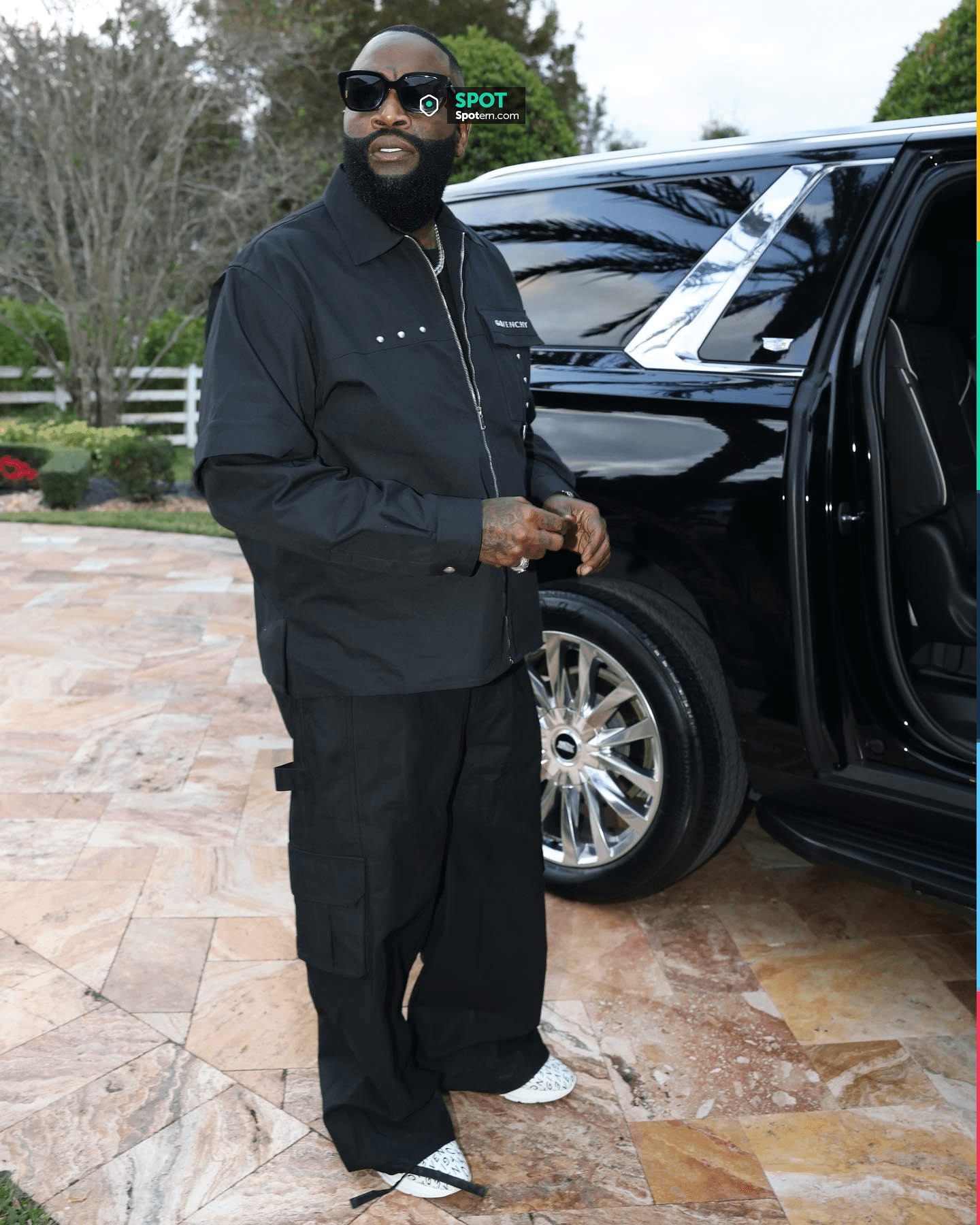 Celine Black Square Butterfly Sunglasses worn by Rick Ross on the ...