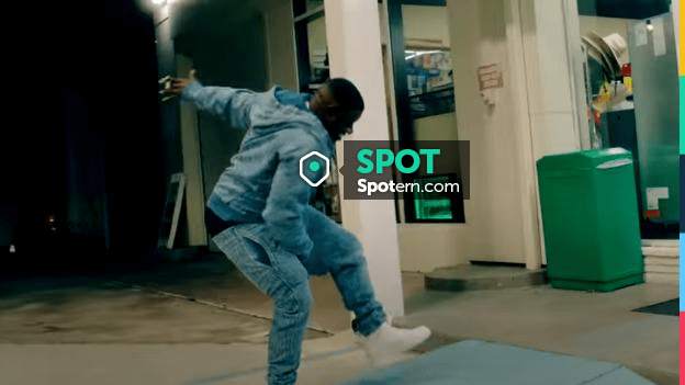 Diesel Blue Allover Logo Denim Hoodie worn by Blac Youngsta in Blac ...