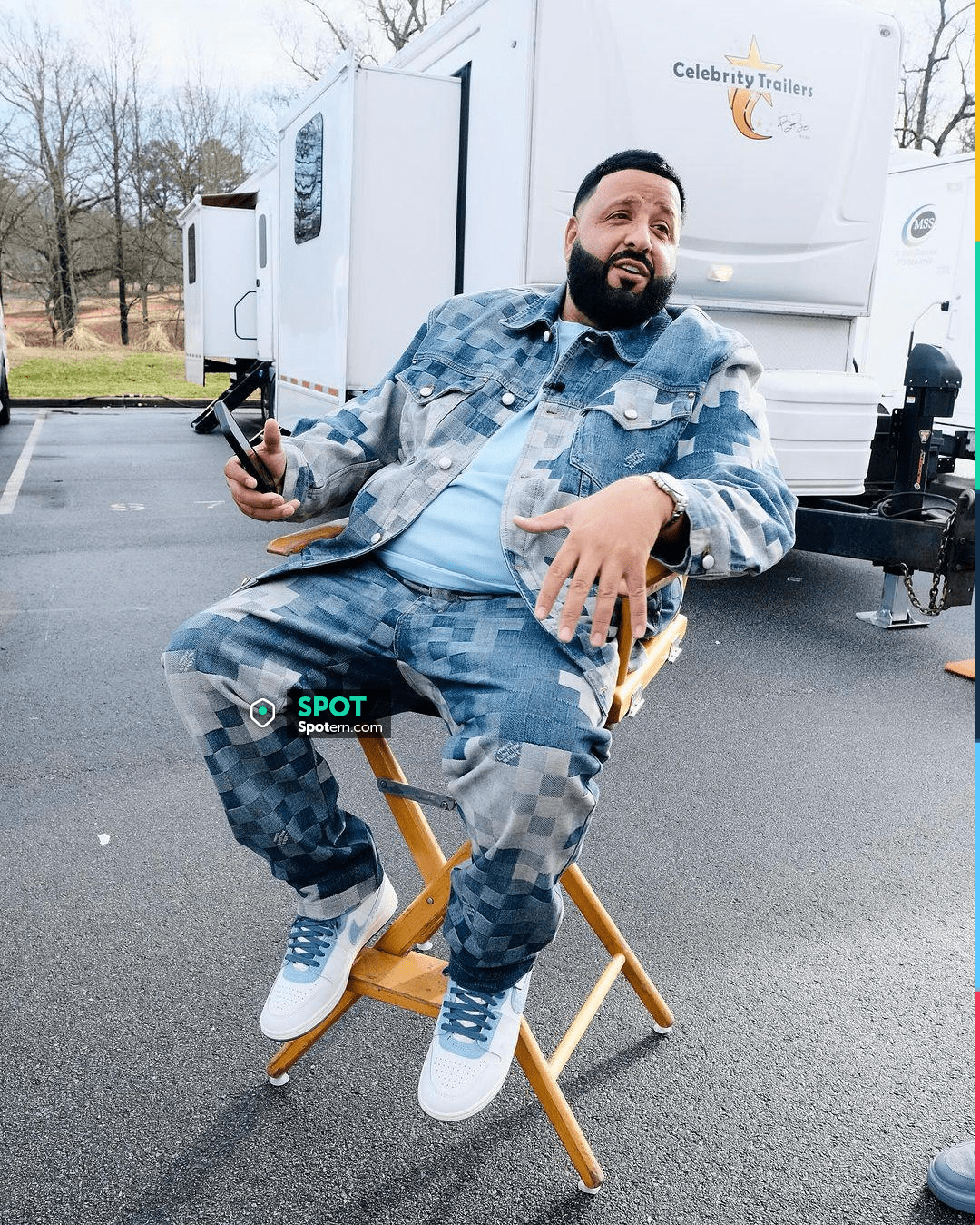 Louis Vuitton Damier Damoflage Denim Skate Pants worn by DJ Khaled on ...