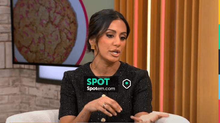 Amanda Uprichard Braswell Top in Watkins Tweed worn by Sabeena Ladha as ...