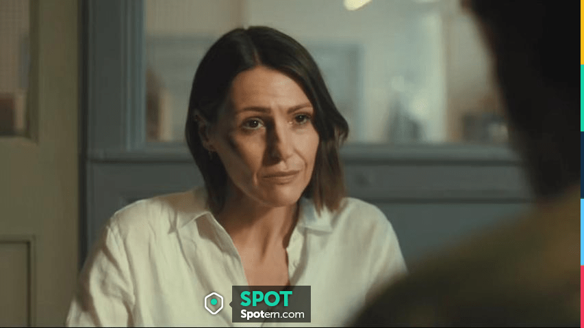 Zara Linen Over­size Blouse worn by Amy Silva (Suranne Jones) as seen ...