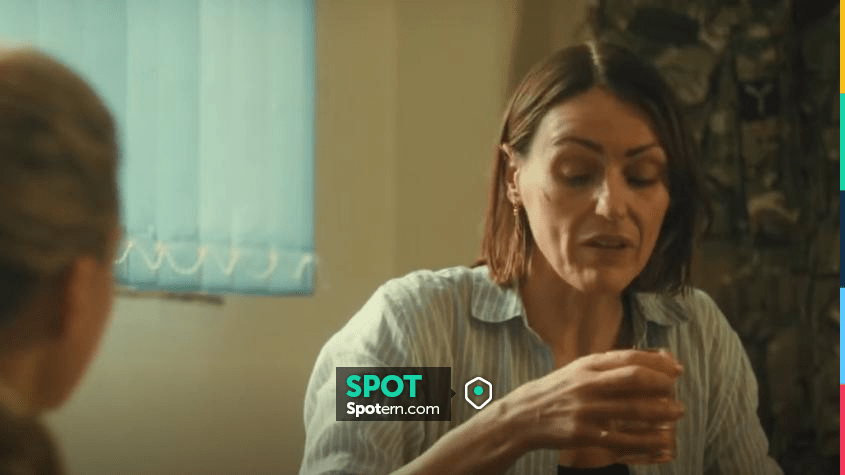 Zara Striped Linen Blend Shirt worn by Amy Silva (Suranne Jones) as ...