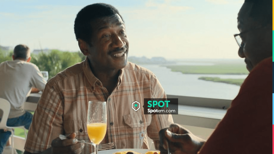 Carhartt Men's Loose Fit Plaid Print Mid­weight Short Sleeve Button Down Work Shirt worn by Lou ...