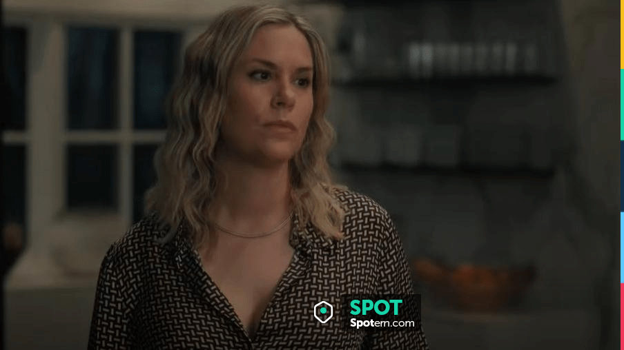 Ever New Lila Longline Printed Satin Shirt worn by Caroline Rixton (Amy ...