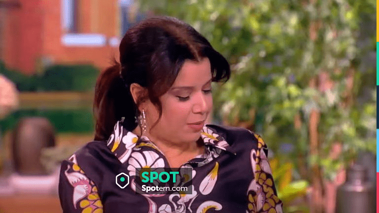 Tory Burch Flo­ral-print Silk Shirt­dress worn by Ana Navarro as seen ...