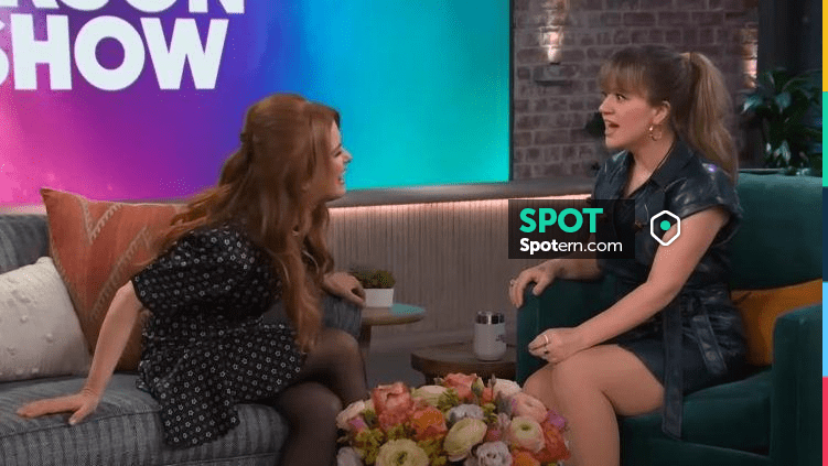 Cinq a Sept Tena Belted Vegan Leather Wrap Dress worn by Kelly Clarkson ...