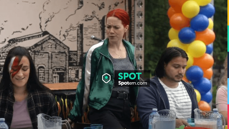 BDG Luxe Satin Track Jacket worn by D'Arcy Bloom (Alice Wetterlund) as ...