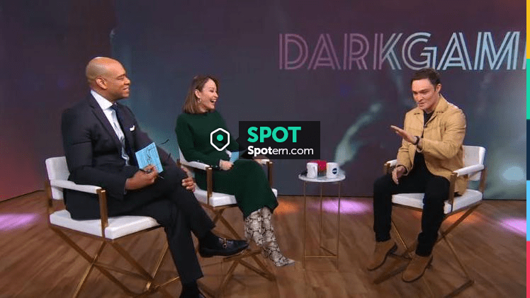 Sezane Sami Jumper in Bottle Green worn by Eva Pilgrim as seen in Good ...