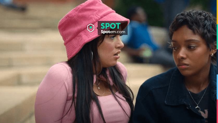 Juicy Couture Mono­gram Jacquard Tow­elling Buck­et Hat In Pink worn by ...