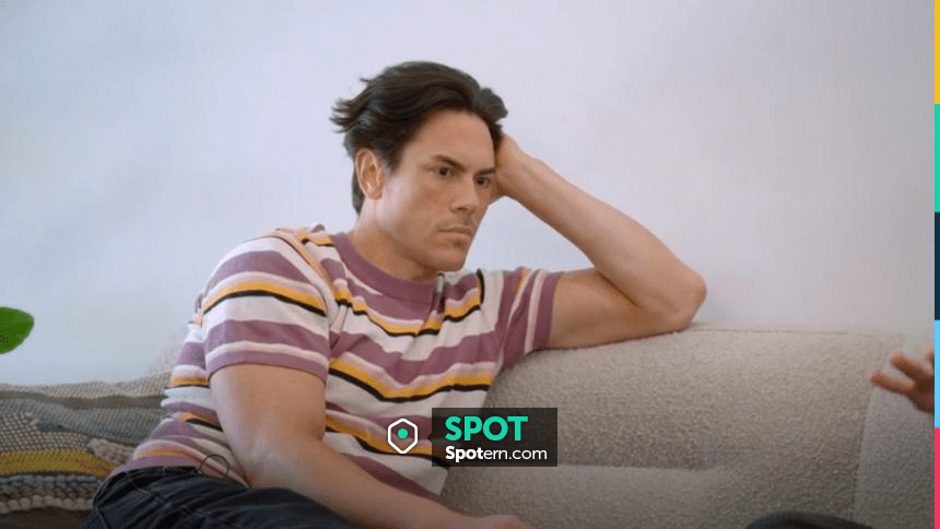 Scotch & Soda Linen Blend Striped T Shirt worn by Tom Sandoval as seen ...