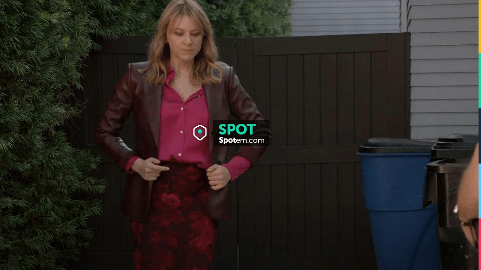 Zara Satin Ef­fect Shirt worn by Carla Juarez (Marlene Forte) as seen ...