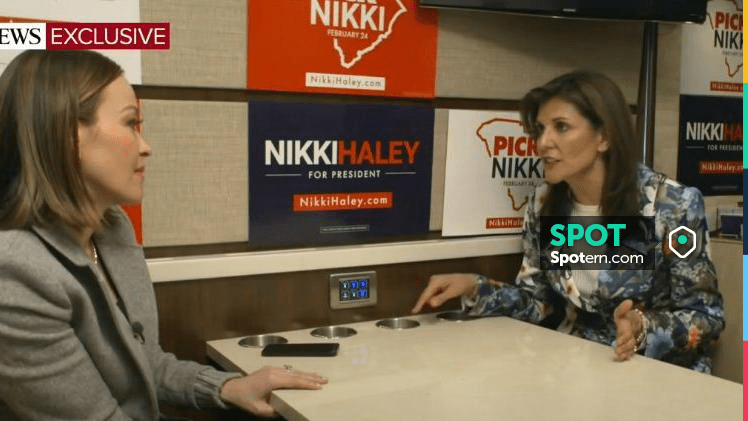 Carlisle Tuileries Floral Jacquard Blazer worn by Nikki Haley as seen ...