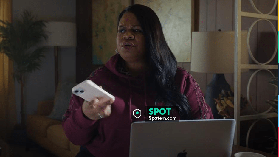 Adidas Originals Leop­ard Three Stripe Hood­ie In Ma­roon Red worn by Maya (Yamaneika Saunders ...