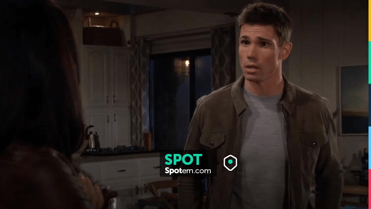 Reiss Pike Suede Jacket in Sage worn by Dr. John Finnegan (Tanner ...