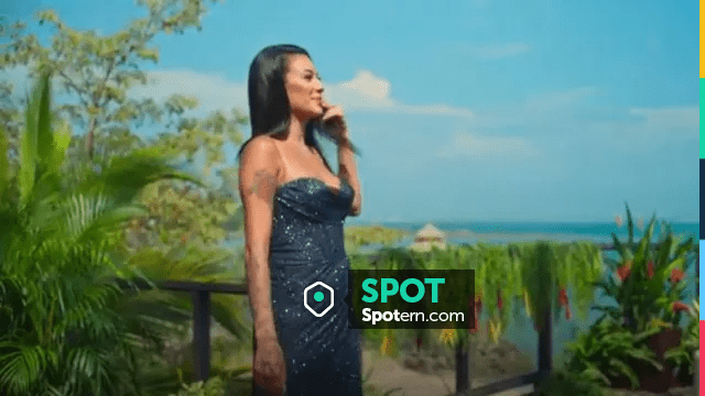 Robe de bal corset métallique Ladevine portée par Rebecca Calb comme on ...