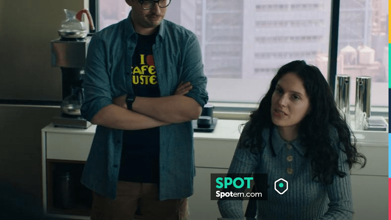 Ganni Ribbed-Knit Po­lo Shirt worn by Rian (Eva Victor) as seen in ...