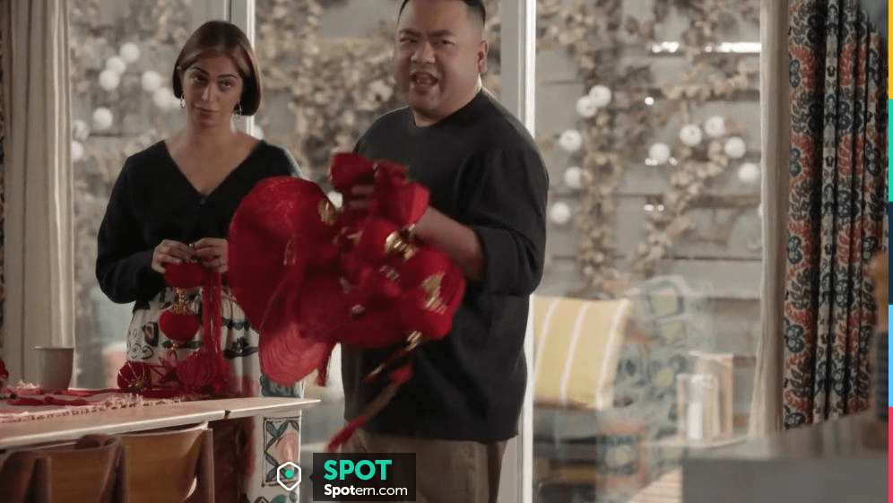 Damson Madder Ab­stract Print Wide Leg Pants In Mul­ti worn by Camille Pham (Rakhee Morzaria) as ...