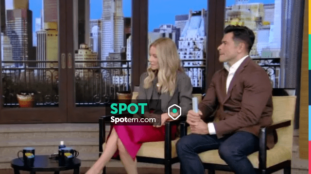 Saint Laurent Laval­liere Neck Blouse worn by Kelly Ripa as seen in ...