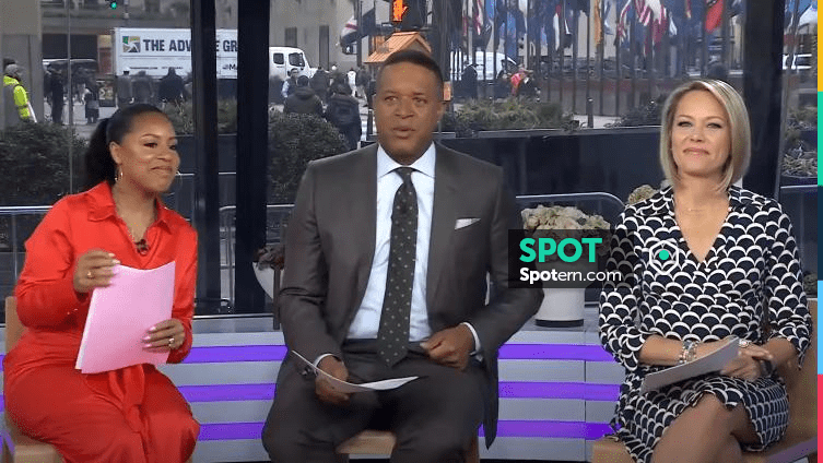 Julie Brown Wrap Dress in Navy Sea Scallop worn by Al Roker as seen in ...