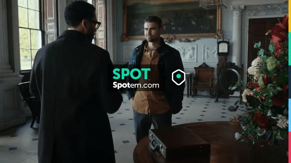 Barbour Blue Ogston Wax Jacket worn by Eddie Horniman (Theo James) as ...