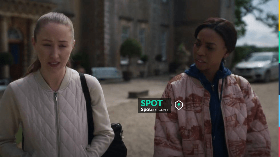 Collusion Quilt­ed Bomber Jack­et worn by Livia (Pippa Bennett-Warner ...