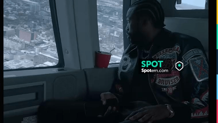 Pelle Pelle Black Leather Embellished 'Bruiser' Jacket worn by Meek ...