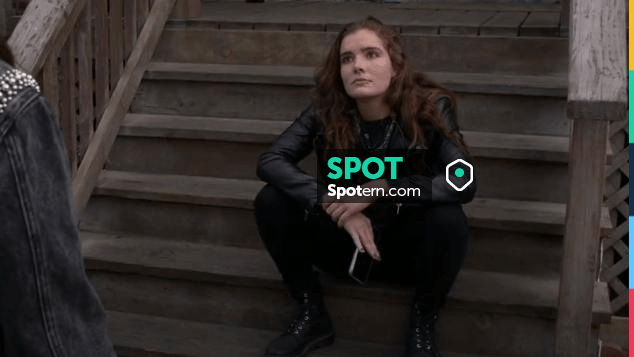 Free People Vegan Leather Hooded Moto Jacket worn by Sandy Milkovich ...