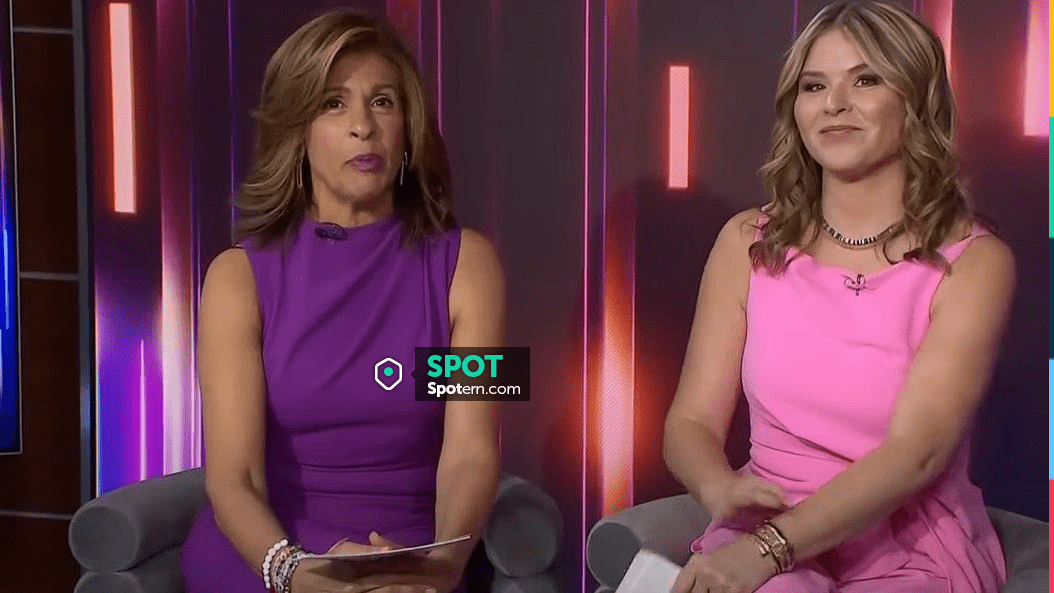 Black Halo Corrine Draped Bodice Wide Leg Jumpsuit worn by Hoda Kotb as ...