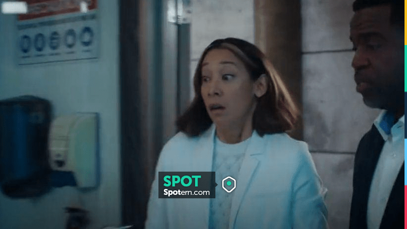 Theory White Textured Sweater worn by Sarah Truong (Mayko Nguyen) as ...