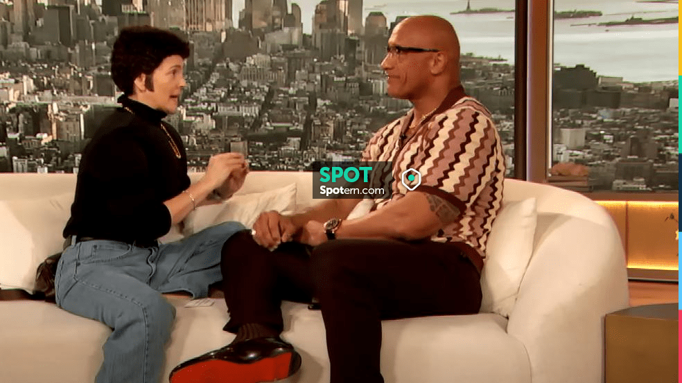 Reiss Knitted Cuban Collar Shirt worn by Dwayne Johnson as seen in The ...